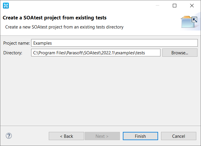 Creating Projects And Tst Test Files Soatest 2023 1 Parasoft Documentation
