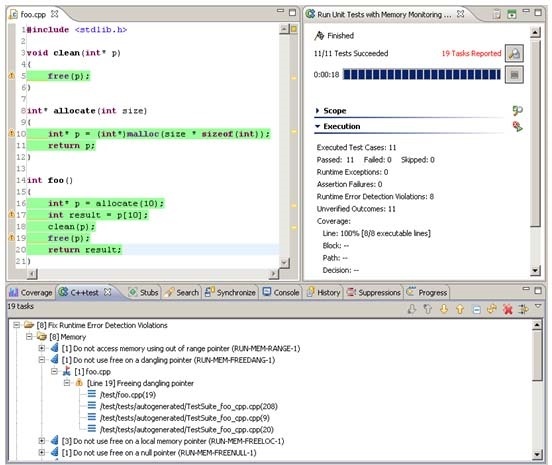 Runtime Error Detection Parasoft C Test 10 3 3 Eclipse Parasoft