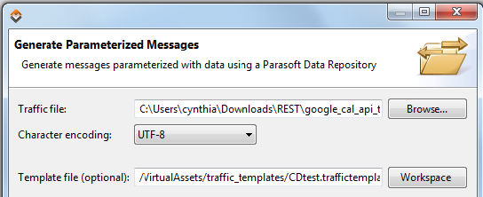 Creating Parameterized Message Tests Clients From Traffic Virtualize 9 10 4 Parasoft